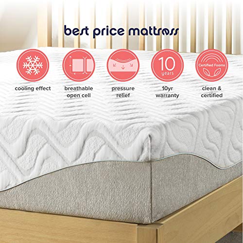 Best Price Mattress 9" Gel Infused Memory Foam Mattress, Full, White