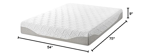 Best Price Mattress 9" Gel Infused Memory Foam Mattress, Full, White