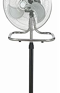 PrimeTrendz 3 in 1 (Stand + Desk + Wall Fan) High Velocity 18 Inch Industrial Grade Floor Stand Mount Oscillating Blower Fan