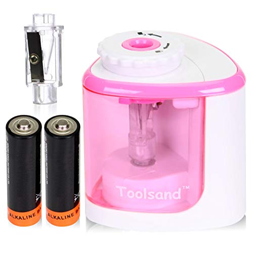 Electric Pencil Sharpener, Battery-Powered, Batteries Included, High-Speed Automatic, Best for Colored, No. 2 Wood Graphite Pencils, Home Office School Classroom Adults Kids, Straight Blade (Pink)