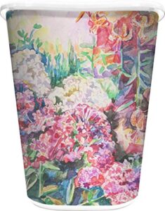 rnk shops watercolor floral waste basket - single sided (white)