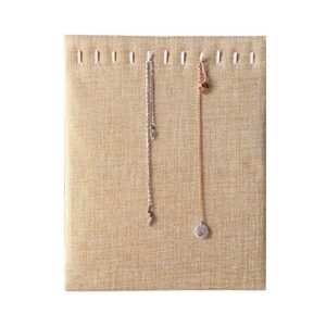 New Wayzon 11 Slots L-Shape Necklace Bracelet Display Stand Organizer Jewelry Holder Tower Pad (Linen)