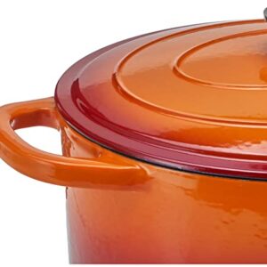 Crock Pot Artisan Oval Enameled Cast Iron Dutch Oven, 7-Quart, Sunset Orange