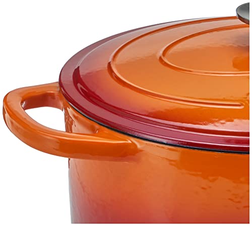 Crock Pot Artisan Oval Enameled Cast Iron Dutch Oven, 7-Quart, Sunset Orange