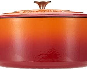 Crock Pot Artisan Oval Enameled Cast Iron Dutch Oven, 7-Quart, Sunset Orange