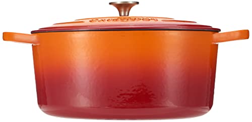 Crock Pot Artisan Oval Enameled Cast Iron Dutch Oven, 7-Quart, Sunset Orange