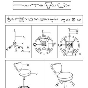 Salon Nail Pedicure Stool Pedicure Chair DAYTON BLACK Pneumatic, Adjustable, Rolling Salon Furniture & Equipment