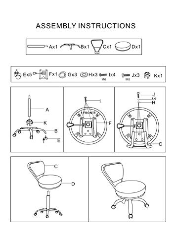 Salon Nail Pedicure Stool Pedicure Chair DAYTON BLACK Pneumatic, Adjustable, Rolling Salon Furniture & Equipment