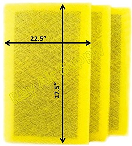 RAYAIR SUPPLY 24x30 Air Ranger Replacement Filter Pads 24x30 (3 Pack) Yellow