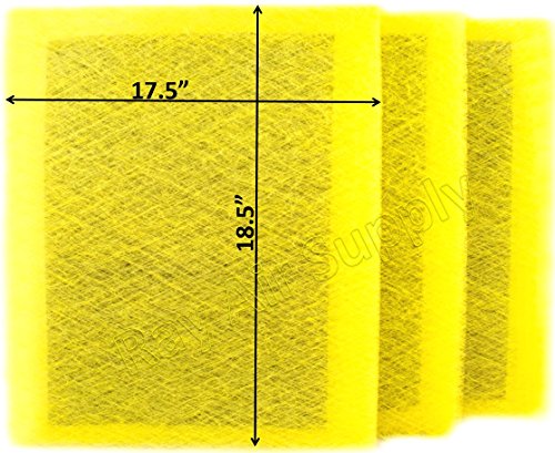 RAYAIR SUPPLY 20x20 Air Ranger Replacement Filter Pads 20X20 (3 Pack) Yellow