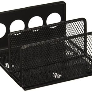 Safco Products 3611BL Onyx Mesh Organizer Tray | Steel Construction | Durable Powder Coat Finish | Fits with Magnetic Marker Boards | 5.25"W x 5.25"D x 2.5"H