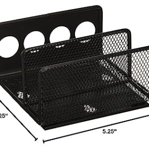 Safco Products 3611BL Onyx Mesh Organizer Tray | Steel Construction | Durable Powder Coat Finish | Fits with Magnetic Marker Boards | 5.25"W x 5.25"D x 2.5"H