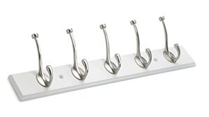 richelieu hardware t030210195 transitional hook rack 25-5/8 in (650 mm), white and brushed nickel