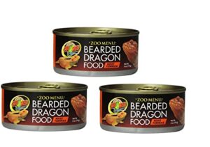 (3 can pack) zoo med bearded dragon food adult wet food (6 ounces per can)