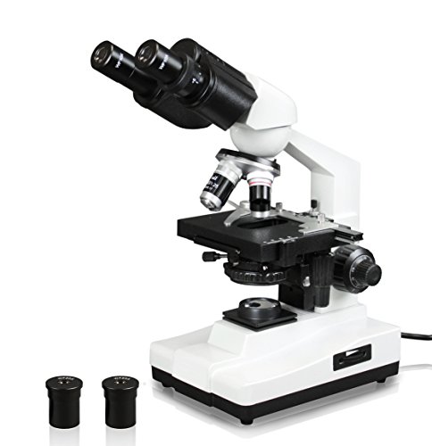 Vision Scientific VME0007B-100-LD Binocular Compound Microscope, 10x WF Eyepieces, 40x—1000x Magnification, LED Illumination, Coaxial Coarse & Fine Focus, 1.25 N.A. Abbe Condenser