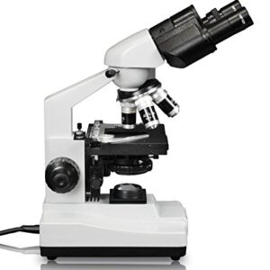 Vision Scientific VME0007B-100-LD Binocular Compound Microscope, 10x WF Eyepieces, 40x—1000x Magnification, LED Illumination, Coaxial Coarse & Fine Focus, 1.25 N.A. Abbe Condenser