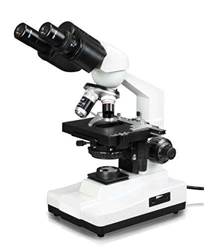 Vision Scientific VME0007B-100-LD Binocular Compound Microscope, 10x WF Eyepieces, 40x—1000x Magnification, LED Illumination, Coaxial Coarse & Fine Focus, 1.25 N.A. Abbe Condenser