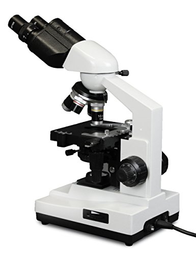 Vision Scientific VME0007B-100-LD Binocular Compound Microscope, 10x WF Eyepieces, 40x—1000x Magnification, LED Illumination, Coaxial Coarse & Fine Focus, 1.25 N.A. Abbe Condenser