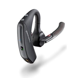 poly voyager 5200 wireless headset (plantronics) - single-ear bluetooth headset w/noise-canceling mic - ergonomic design - voice controls - lightweight - connect to mobile/tablet via bluetooth