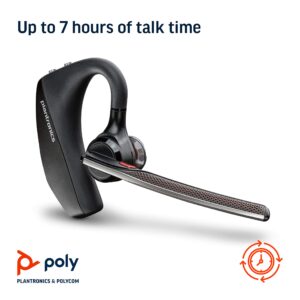 Poly Voyager 5200 Wireless Headset (Plantronics) - Single-Ear Bluetooth Headset w/Noise-Canceling Mic - Ergonomic Design - Voice Controls - Lightweight - Connect to Mobile/Tablet via Bluetooth