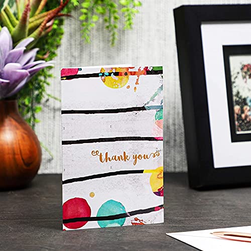 Blank Thank You Cards and Envelopes, Cute Watercolor Greeting Cards (4 x 6 In, 48 Pack)