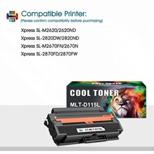 Cool Toner Compatible Toner Cartridge Replacement for Samsung MLT-D115L 115L for Xpress SL-M2830DW SL-M2880FW SL-M2820DW SL-M2620 SL-2620ND SL-2820ND M2670 M2670FN M2670N M2870FD (Black, 1-Pack)