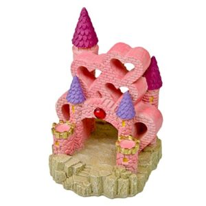 blue ribbon ee-145 heart castle exotic environments aquarium ornament, large