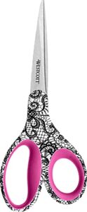 westcott trendsetter straight lace pattern scissor, 8" (16660),multi