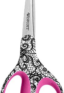 Westcott Trendsetter Straight Lace Pattern Scissor, 8" (16660),Multi