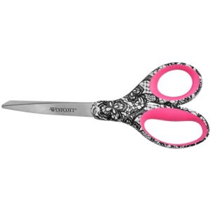 Westcott Trendsetter Straight Lace Pattern Scissor, 8" (16660),Multi