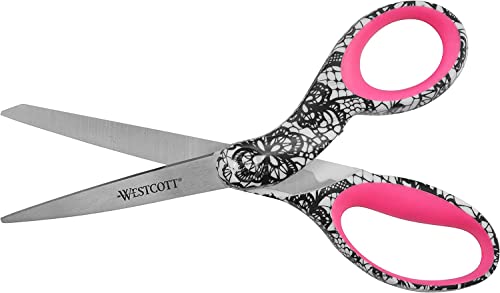 Westcott Trendsetter Straight Lace Pattern Scissor, 8" (16660),Multi