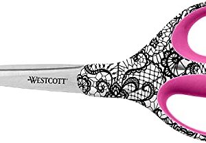 Westcott Trendsetter Straight Lace Pattern Scissor, 8" (16660),Multi