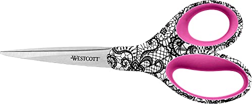 Westcott Trendsetter Straight Lace Pattern Scissor, 8" (16660),Multi