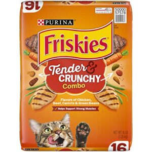 purina friskies dry cat food, tender & crunchy combo - 16 lb. bag