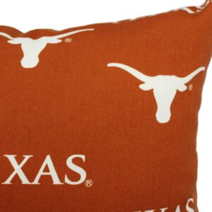 College Covers Outdoor Decorative Pillow Pillow, 16" X 16", Texas Longhorns