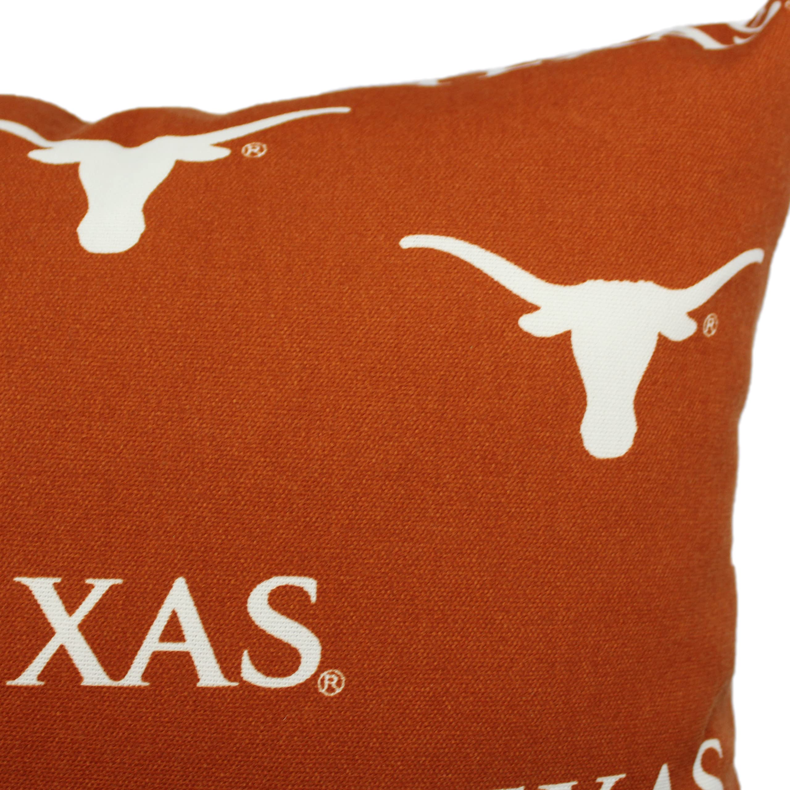 College Covers Outdoor Decorative Pillow Pillow, 16" X 16", Texas Longhorns