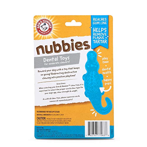 Arm & Hammer For Pets Nubbies Dental Toys Gator Dental Chew Toy for Dogs | Best Dog Chew Toy For Moderate Chewers | Reduces Plaque & Tartar Buildup Without Brushing, Gator