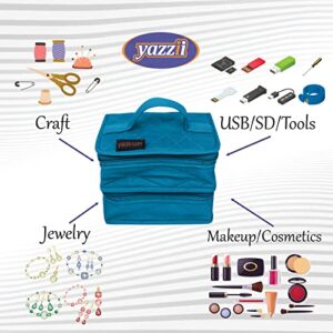 Yazzii Double Petite Craft Organizer Bag - Portable Storage Bag Organizer - Multipurpose Storage Organizer for Crafts, Toiletries, Medication, Cosmetics & Jewelry