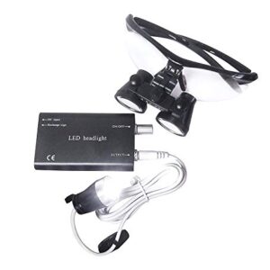 Bestlife 3.5x420mm DentaL Medical Binocular Loupes with Head light Lamp (Black),