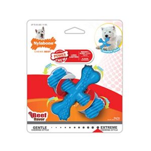 Nylabone Dog Toy Power Chew Dog Toy for Aggressive Chewers - X-Shape Dog Toy - Small - Up to 25 lbs.