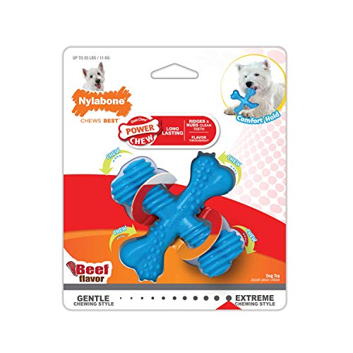 Nylabone Dog Toy Power Chew Dog Toy for Aggressive Chewers - X-Shape Dog Toy - Small - Up to 25 lbs.