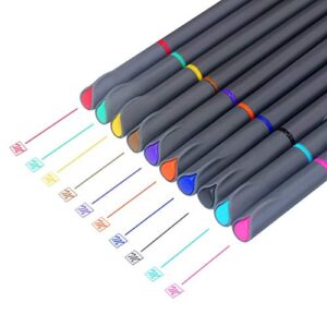 mylifeunit fineliner color pen set, 0.4mm colored fine liner sketch drawing pen, pack of 10 assorted colors