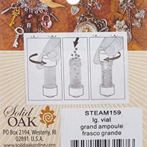 Solid Oak Steampunk Glass Pendant 1/Pkg-Large Vial, Silver