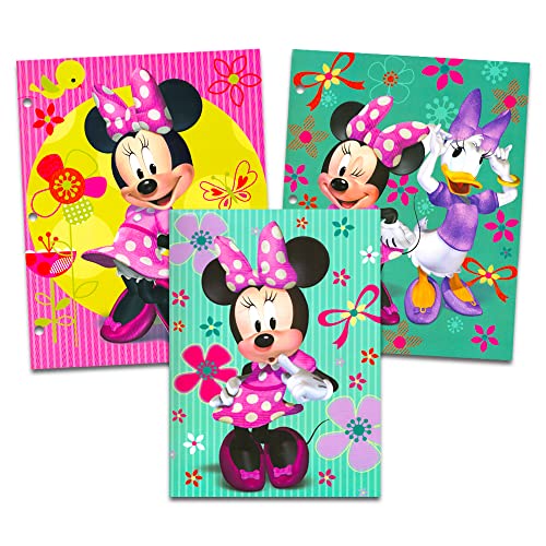 Minnie Mouse Disney School Supplies Value Pack - 11 Pcs (2 Folders, Notebook, Pencils, Erasers, Stickers and More)