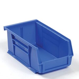 hanging & stacking storage bin 4-1/8 x 7-3/8 x 3, blue - lot of 24