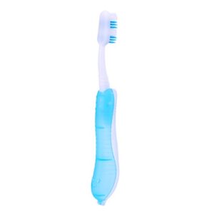 Yosoo Light Blue Portable Compact Foldable Toothbrush, Toothbrush Rod can be Opened and Deposited into Brush, Keep Brush Clean,for Travel Camping Hiking or Outdoor Acivities