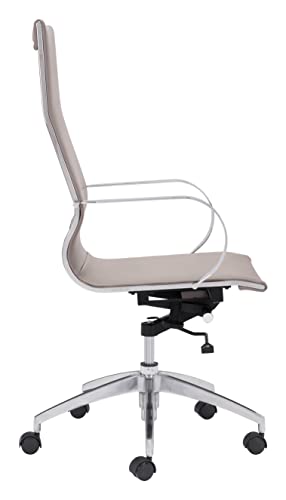 Zuo Glider Hi Back Office Chair, Taupe