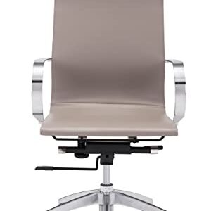 Zuo Glider Hi Back Office Chair, Taupe