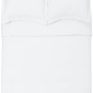 Amazon Basics Lightweight Microfiber Duvet Cover Set with Snap Buttons, Full/Queen, Bright White