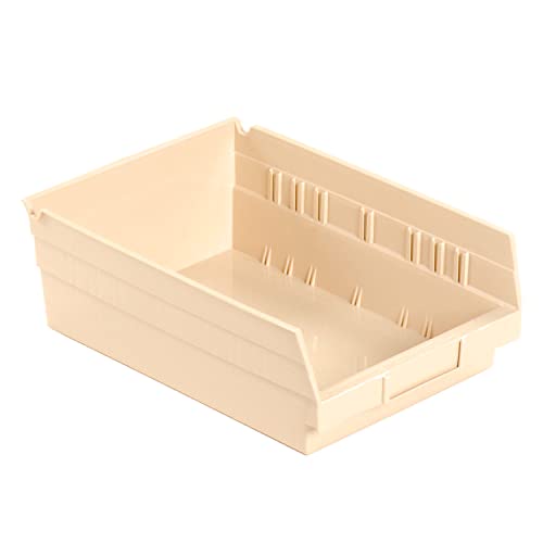 Global Industrial 7 Shelf Steel Shelving with (36) 4" H Plastic Shelf Bins, Beige, 36x12x39